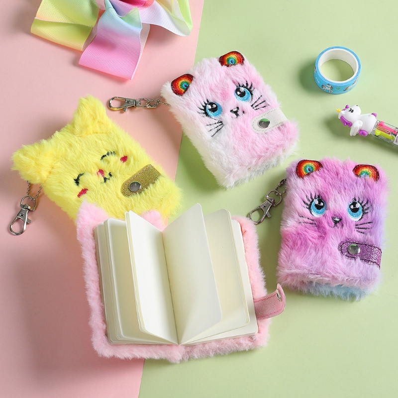 UU Mini Plush Pocket Notebook with Keychain Children Girls Women ...