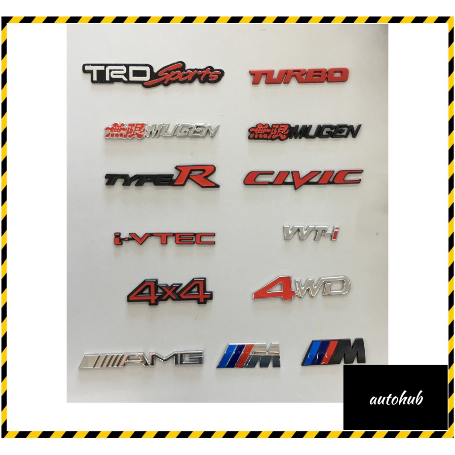 Car Emblem Car Logo AMG M Sport Logo Type R Turbo TRD 4x4 I-VTEC Civic ...