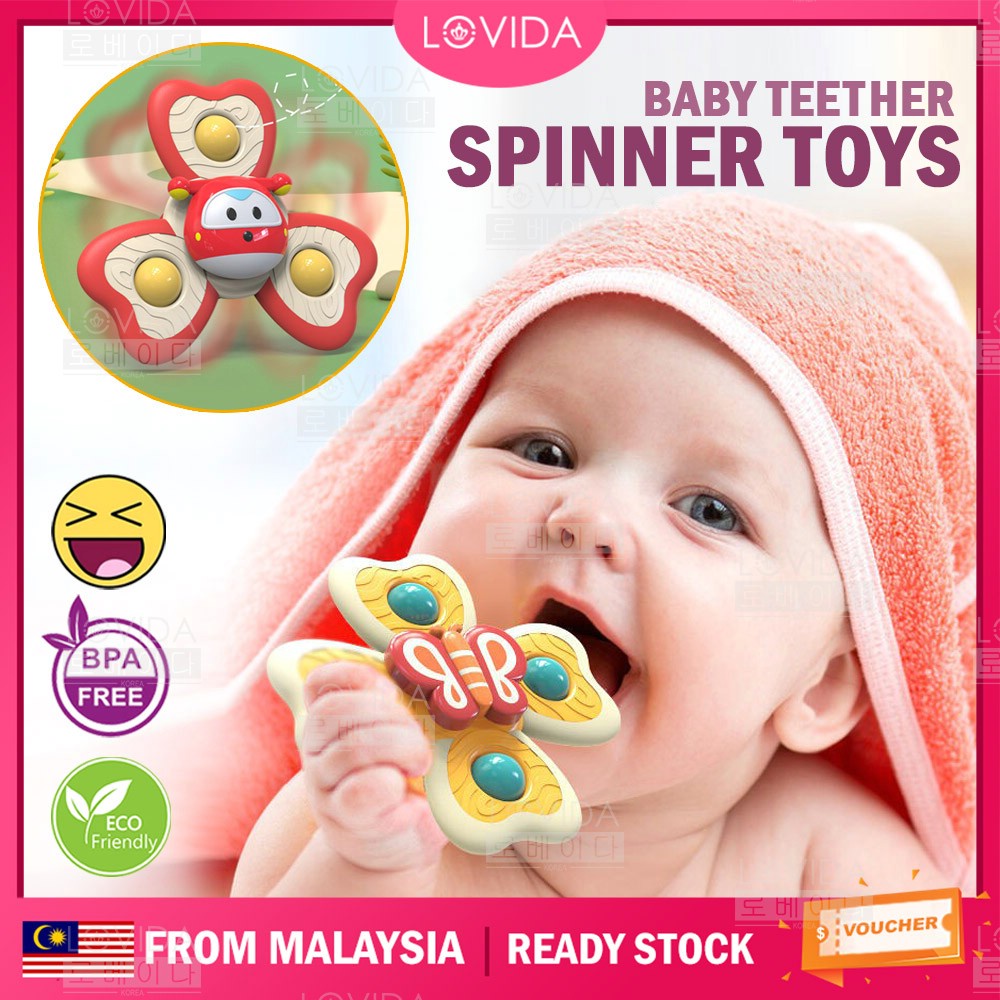 LOVIDA 3 IN 1 Set Baby BPA FREE Teether Spinner Toys Spinner Shake ...