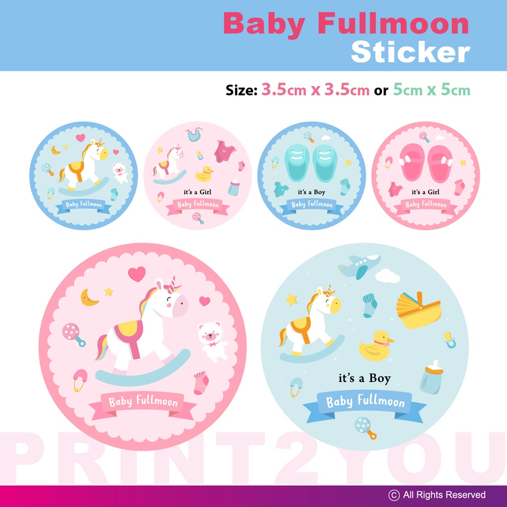 BABY FULL MOON STICKER | 婴儿满月贴纸 | NEW BORN BABY STICKER | | Shopee Malaysia