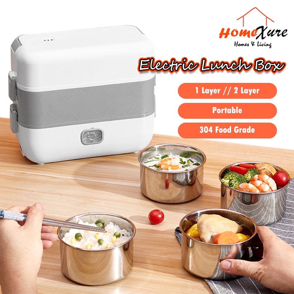 HomeXure - ELECTRIC LUNCH BOX Portable Lunch Box Cooker Portable Mini ...