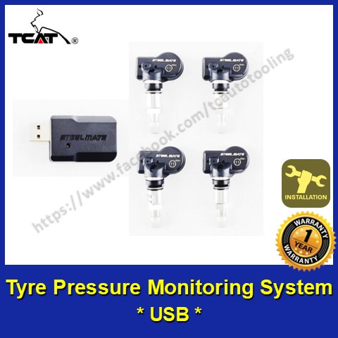 Steelmate TPMS Tyre Pressure Monitoring System USB TPMS with 4 Internal Sensors (for Android ...