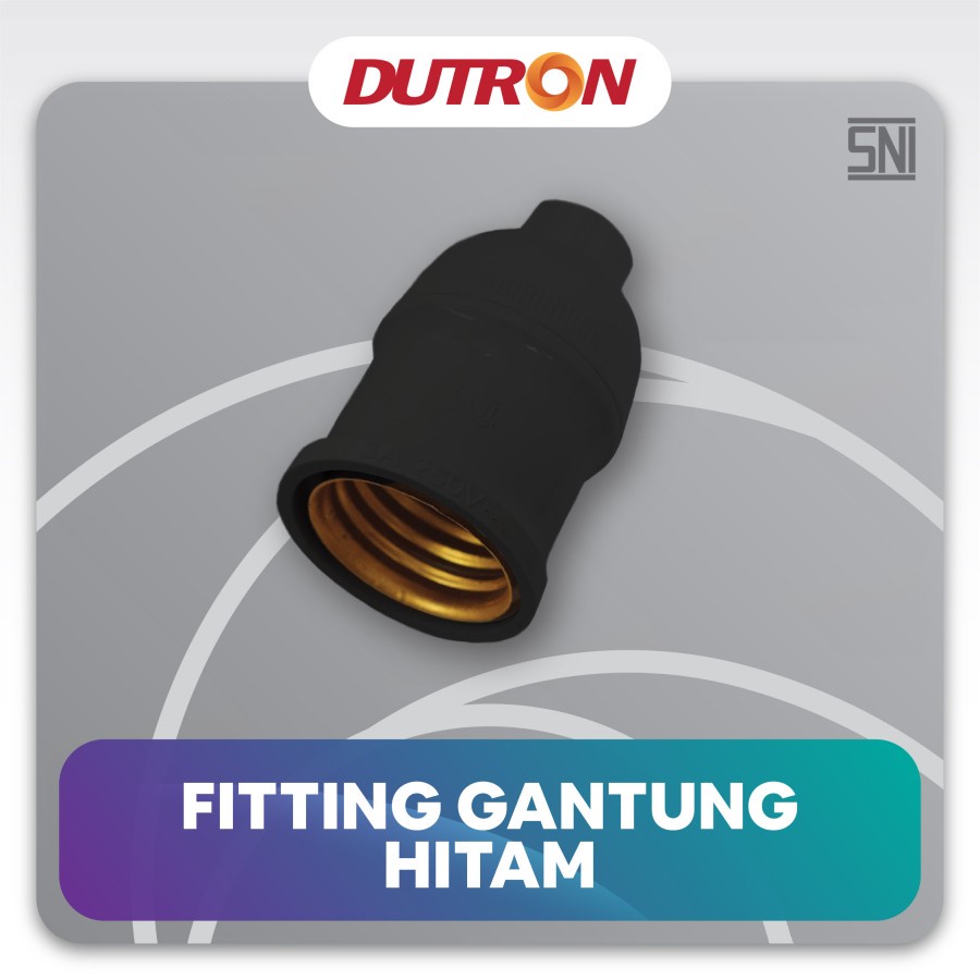 HITAM PUTIH Dutron E27 Brass Lamp Hanging Fittings SNI BLACK AND WHITE ...