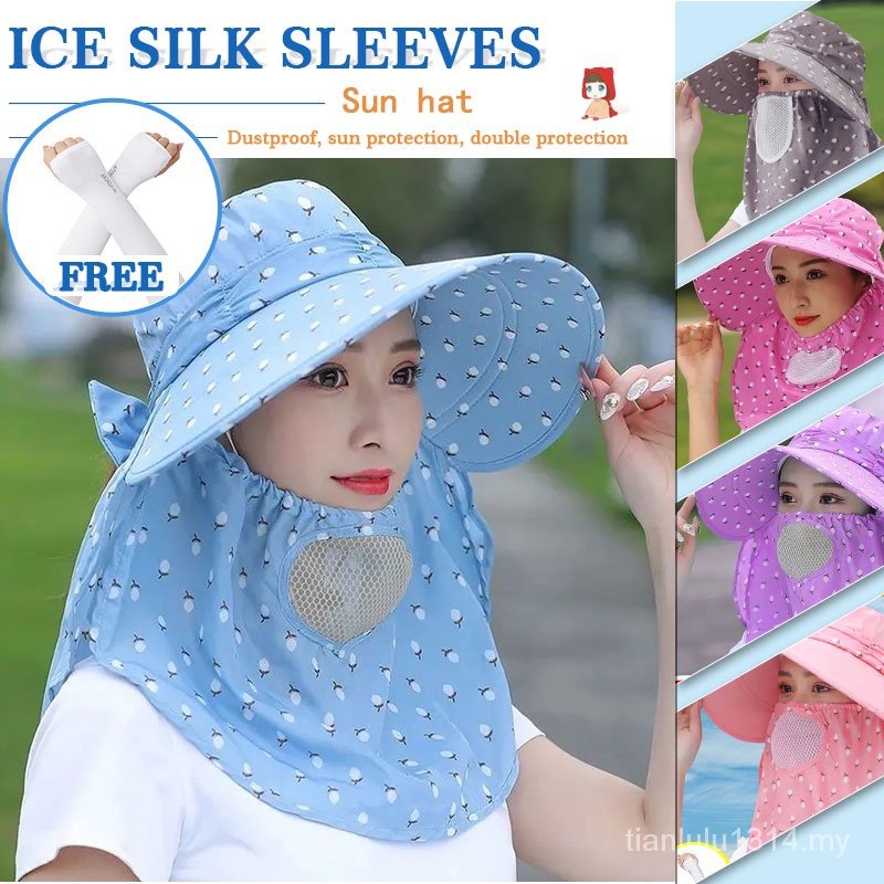 topi kebun Perlindungan Matahari Topi Wanita Musim Panas Topi Penutup ...