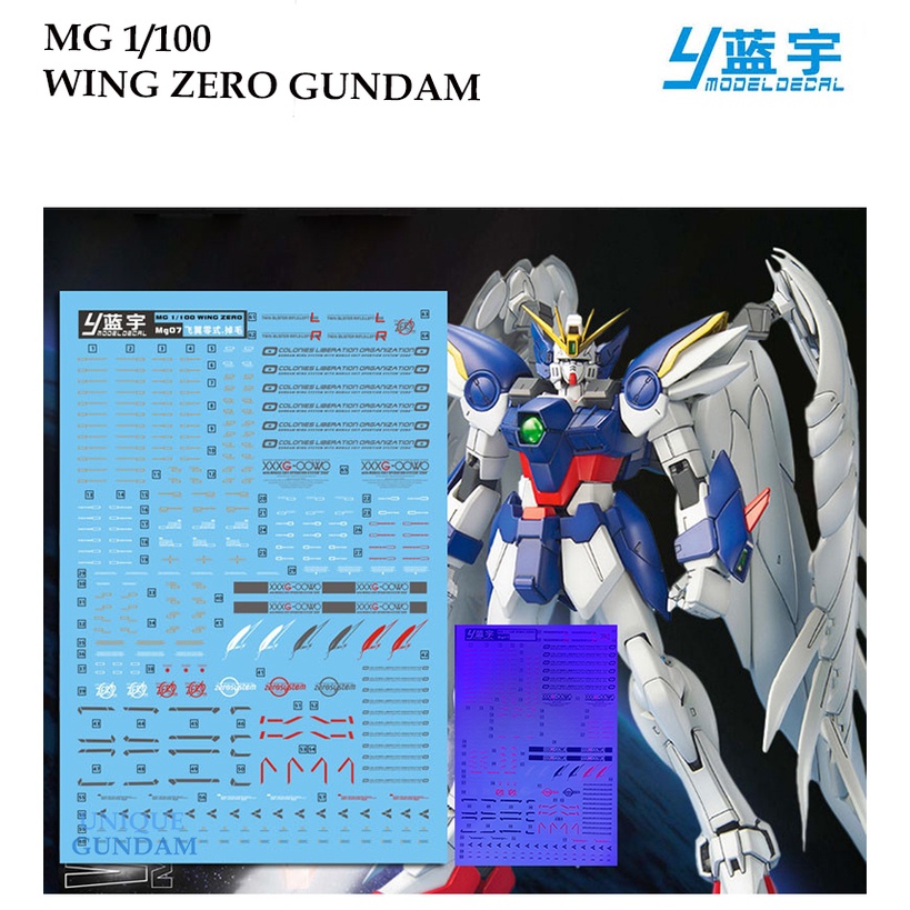 [LANYU MODEL DECAL ] MG07 MG1/100 WING ZERO GUNDAM WATER SLIDE DECAL ...