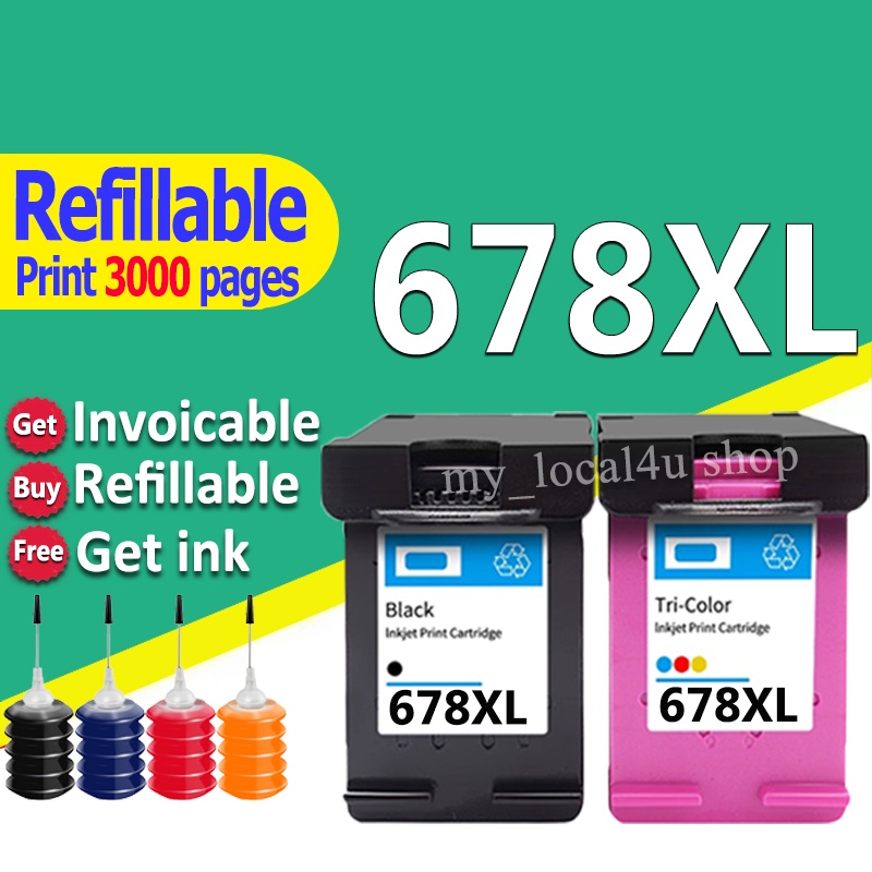 HP 678 ink HP 678XL refillable ink cartridg compatible for hp1018 1518 ...