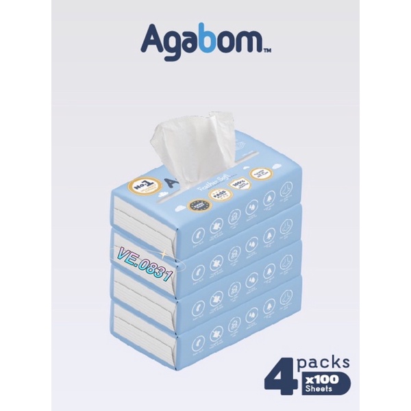 AGABOM FEATHER SOFT MOISTURISING TISSUE 100 SHEET | Shopee Malaysia