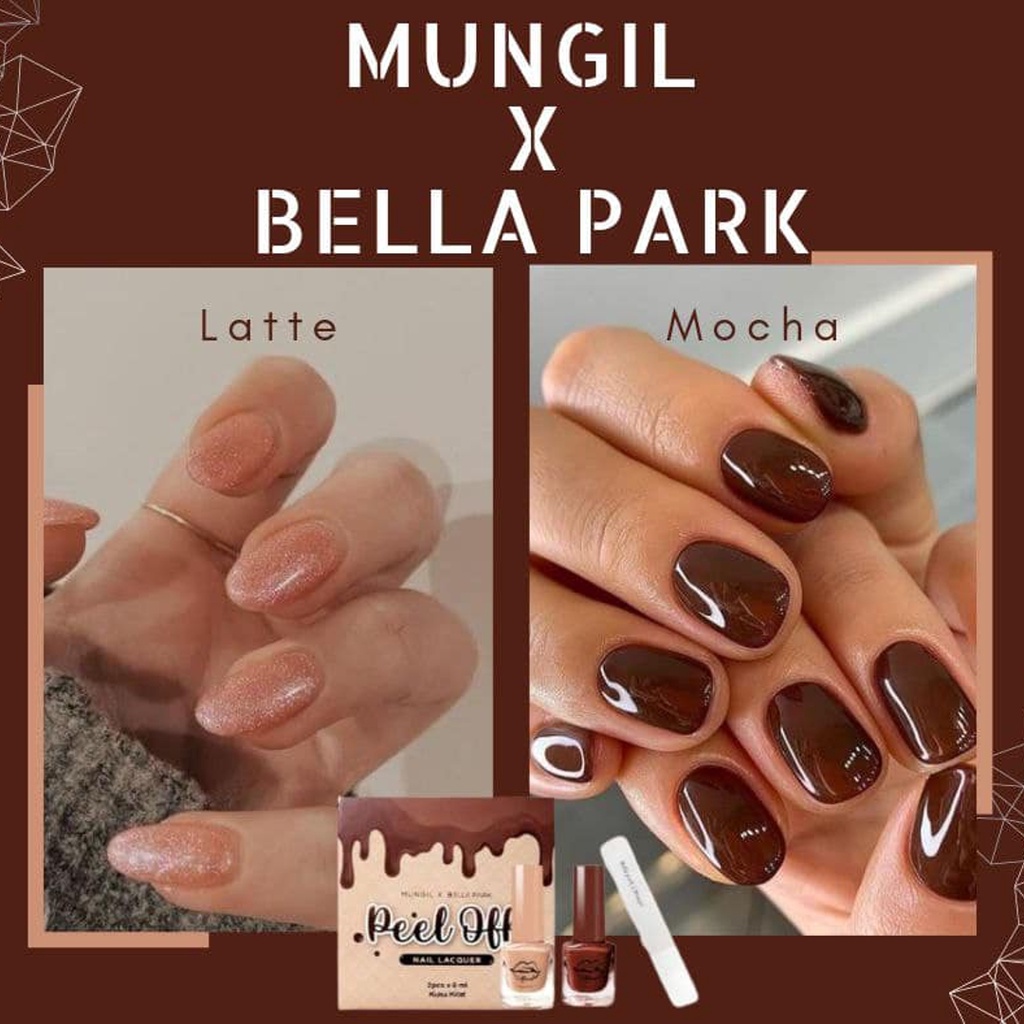 Mungil X Bella Park Peel Off / Mungil Nail Lacquer / Mungil Peel Off Nail Polish Mocha Latte ...