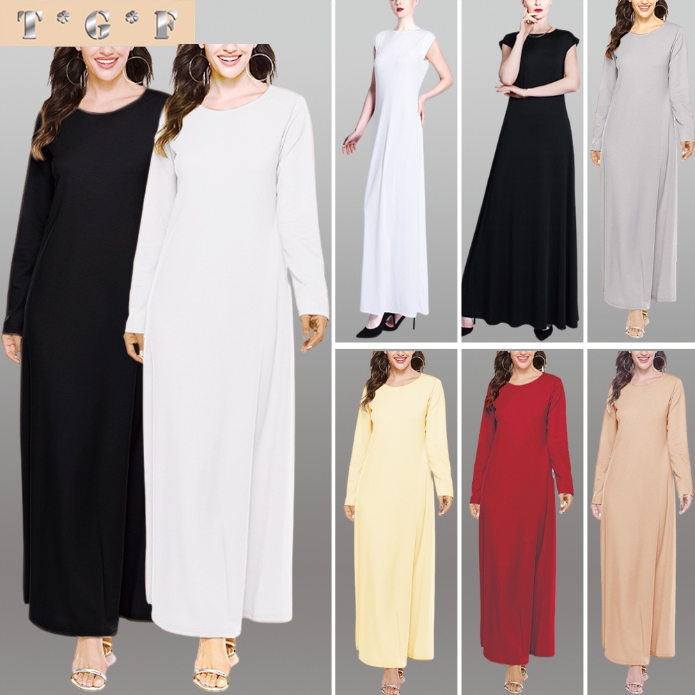 inner dress/inner jubah/inner robe/inner kaftan muslimah dress long ...