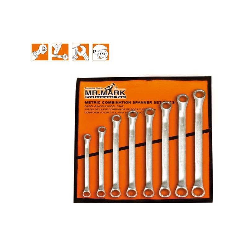 (🇲🇾READY STOCK) 8 PCS 45° DOUBLE RING WRENCH SET (MK-TOL-10108M ...