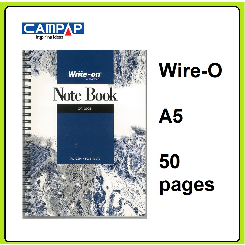Campap Note Book Wire-O Write-on CW2203 A5 70gsm 50's | Shopee Malaysia