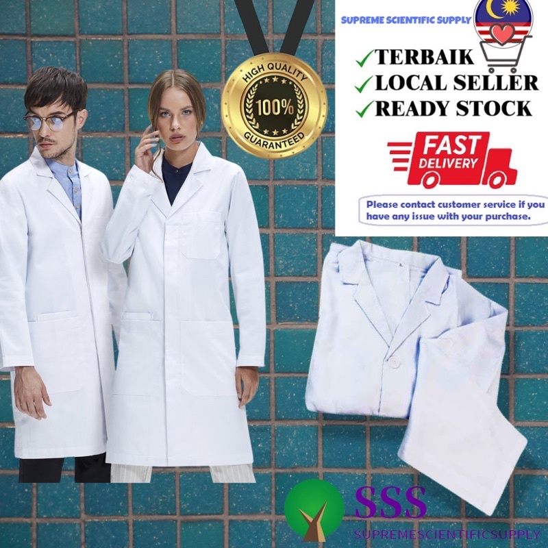 🔥[Ready stock]🔥LABCOAT STRAIGHT CUT (UNISEX)/ LAB COAT / JUBAH MAKMAL ...