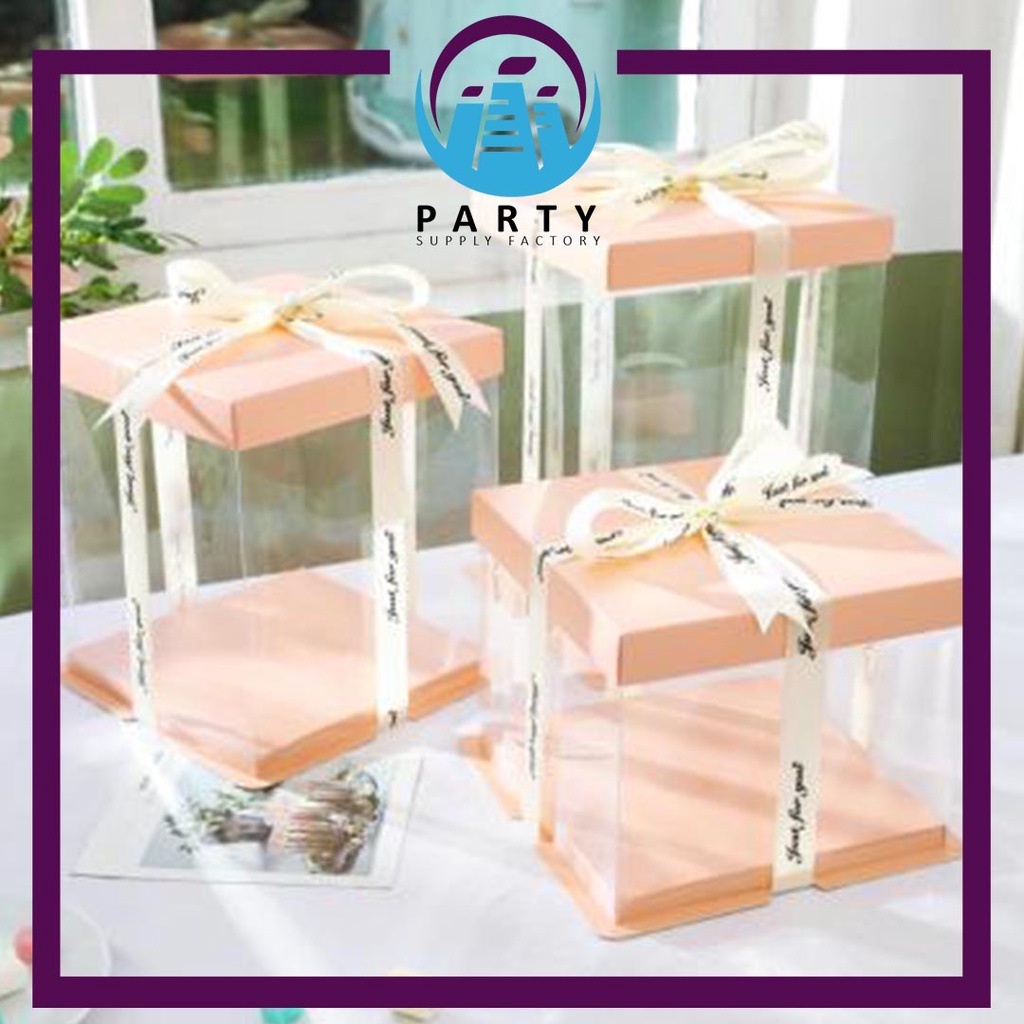 HANTARAN BOX / KOTAK HANTARAN / TRANSPARENT CAKE BOX 1 TIER / 2 TIER ...