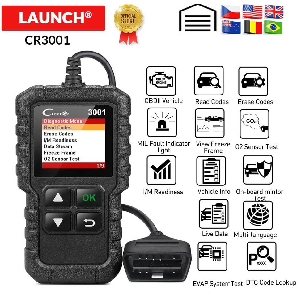 Car Diagnostic Scan Tools CR3001 OBD2 Creader 3001 X431 Proton Perodua ...