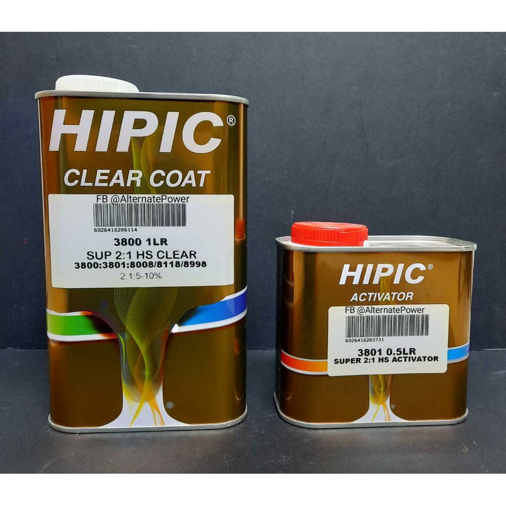 HIPIC 3800 HIGH SOLID 2:1 2K CLEAR COAT e1Liter With HARDENER e500ML ...