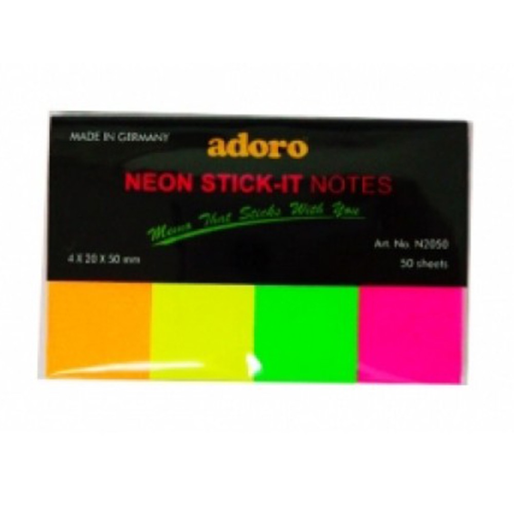 Adoro Neon Stick-It Notes 4 x 20 x 50mm (N2050) | Shopee Malaysia