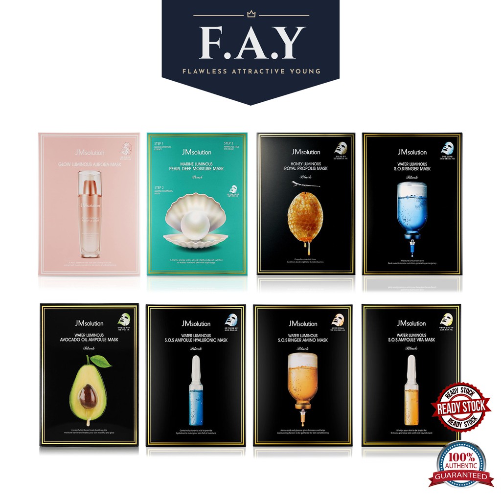 JM Solution Luminous Series Mask (Assorted) (10 Sheets/Box) [sheet mask ...