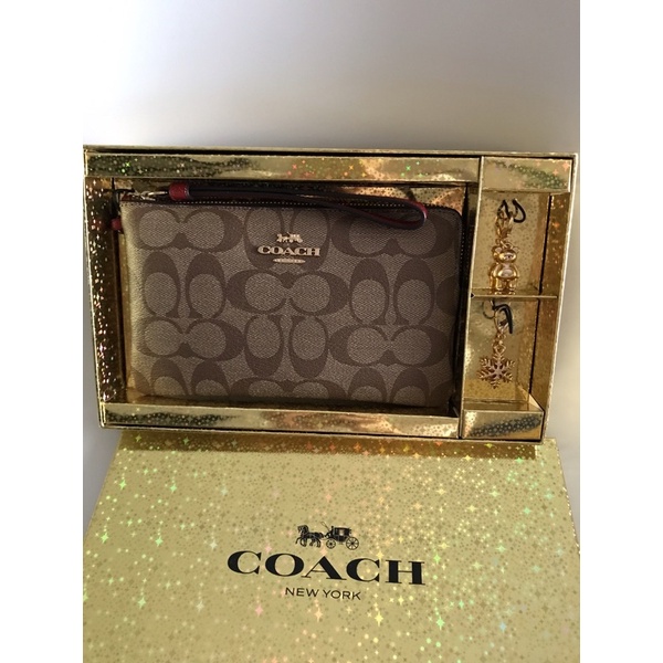 Original 💯 Coach Box Gift Set Large Wristlet | Shopee Malaysia