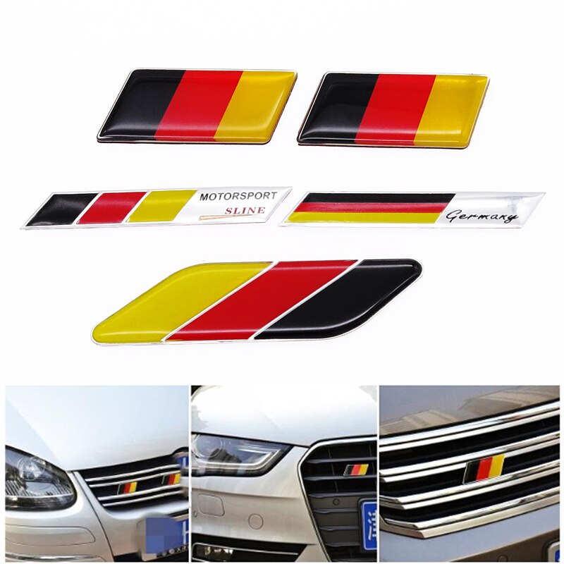 Universal Car Sticker German Flag Emblem Badge Emblem Deutsch Bumper ...