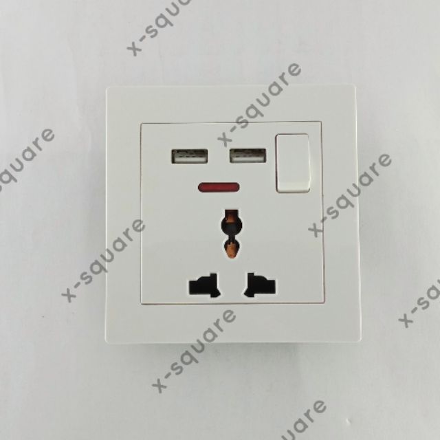Universal 13A Switch Socket with 1 USB and 1 type C outlet | Shopee ...