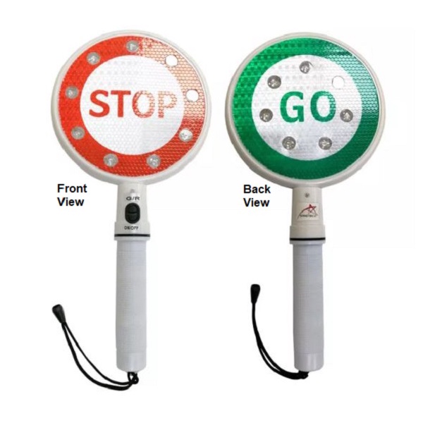 Handheld LED Stop and Go Traffic Sign Light, Battery LED Handheld ...