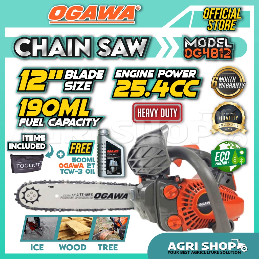 Agrishop Ogawa 12" Mini Lightweight Petrol Gasoline Chain Saw Chainsaw ...