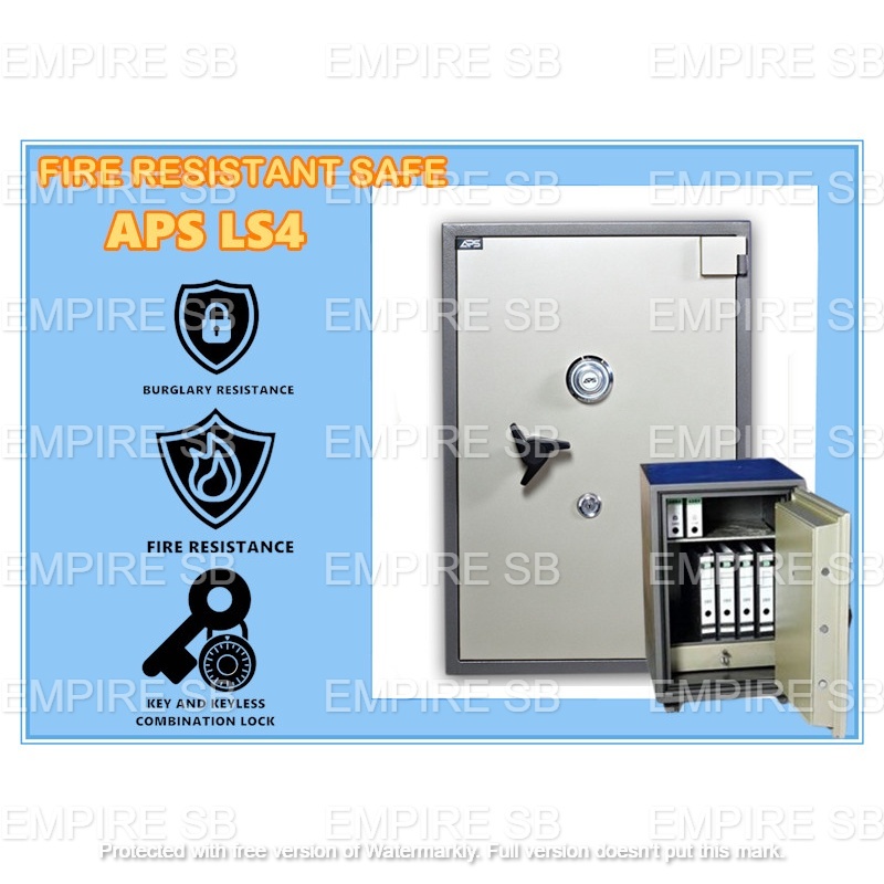APS LS4 190KG FIRE RESISTANT BURGLARY SAFE BOX SAFETY BOX SECURITY ...