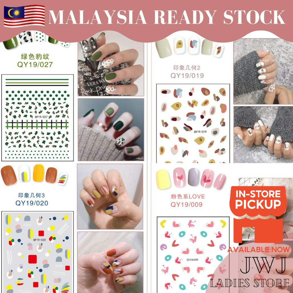 [READY] (A) Nail Stickers, Peelable Stickers, Art Stickers, Waterproof ...