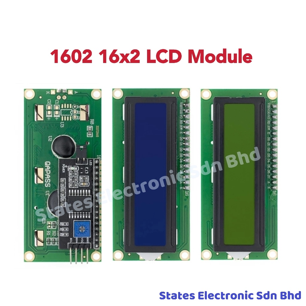 Arduino 1602 LCD Screen Display Module with IIC I2C - Green / Blue ...