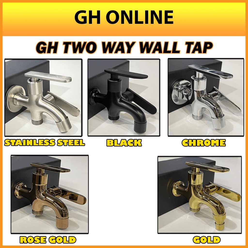 TWO WAY TAP TWO FUNCTION TAP BLACK/GOLD/ROSEGOLD/CHROME/ 304 SUS {READY ...