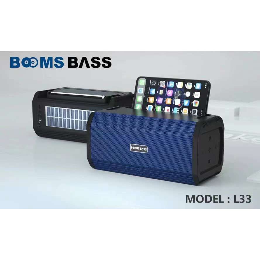 BOOMS BASS L33 TWS Wireless Bluetooth 5.0 Portable Speaker / Solar ...