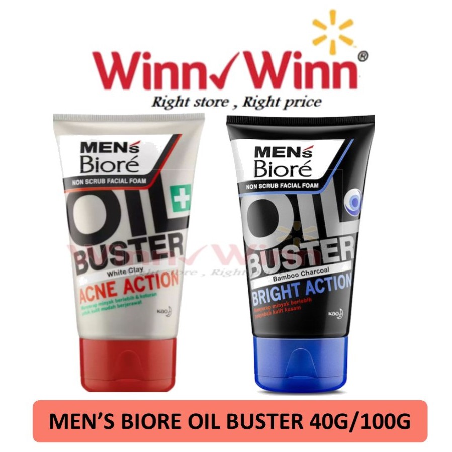 Men's Biore Non Scrub Facial Foam Oil Buster 40g / 100g | Shopee Malaysia