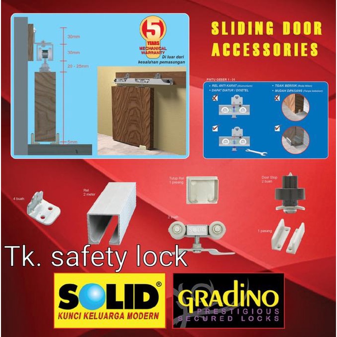 Solid Sliding Door / Rail Sleding Door 1-01 | Shopee Malaysia