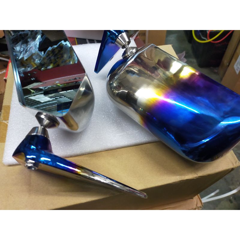 F1 Craft Square Titanium Side Mirror Universal New Universal Retro Car ...