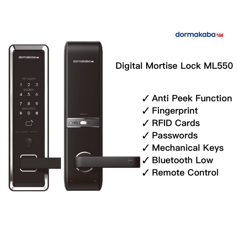 DORMAKABA 🇰🇷 Luxury Premium Digital Mortise Door Lock Fingerprint RFID ...