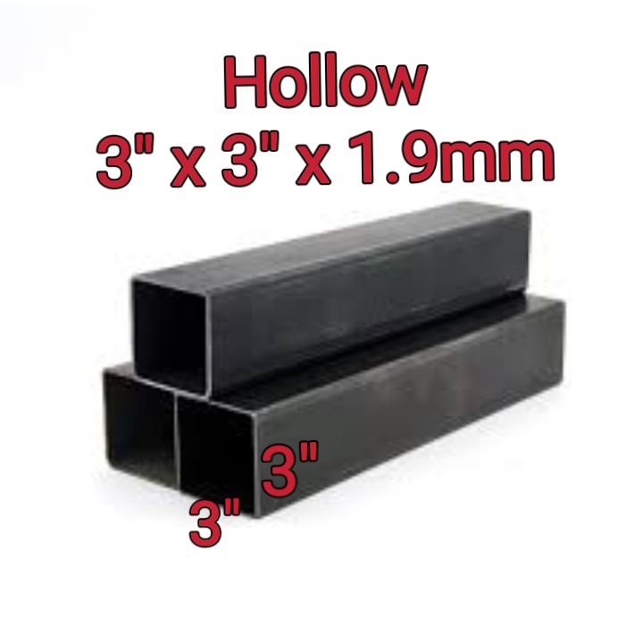 Hollow 3" x 3" x 1.9mm Mild Steel Square Tube Square Hollow Besi Hollow ...
