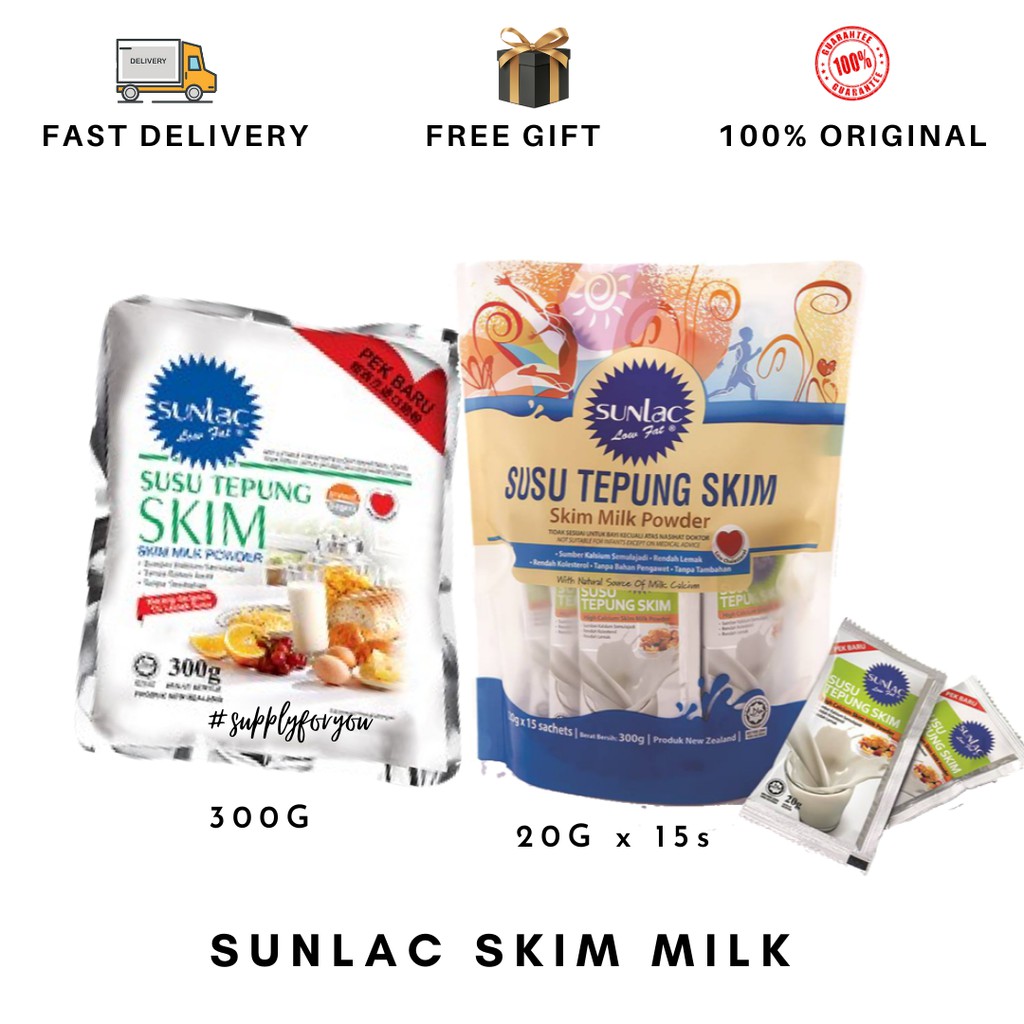 Sunlac Skim Milk Powder Susu Skim With Free Gift | Shopee Malaysia