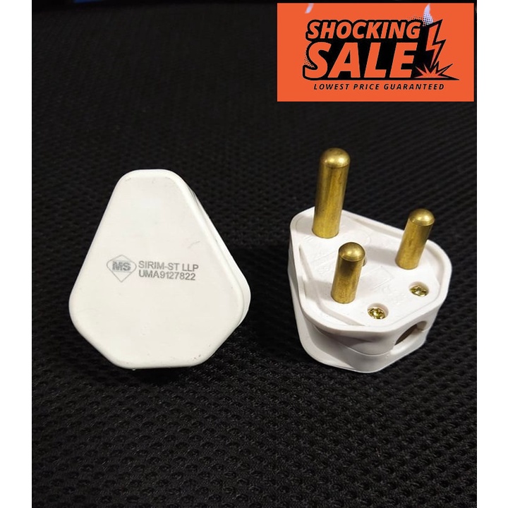 ⚡️SHOCKING SALE⚡️ SIRIM APPROVED UMS 3PIN 250V 15A ROUND PIN PLUG ...