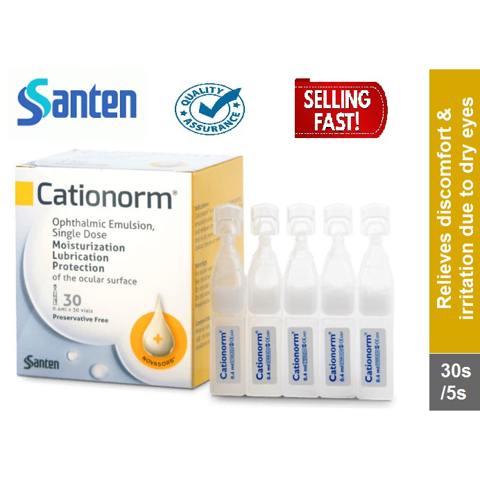 SALES !!! Exp01/23 Cationorm Eye drops emulsion 0.4ml x30s / 5s / 5s x ...