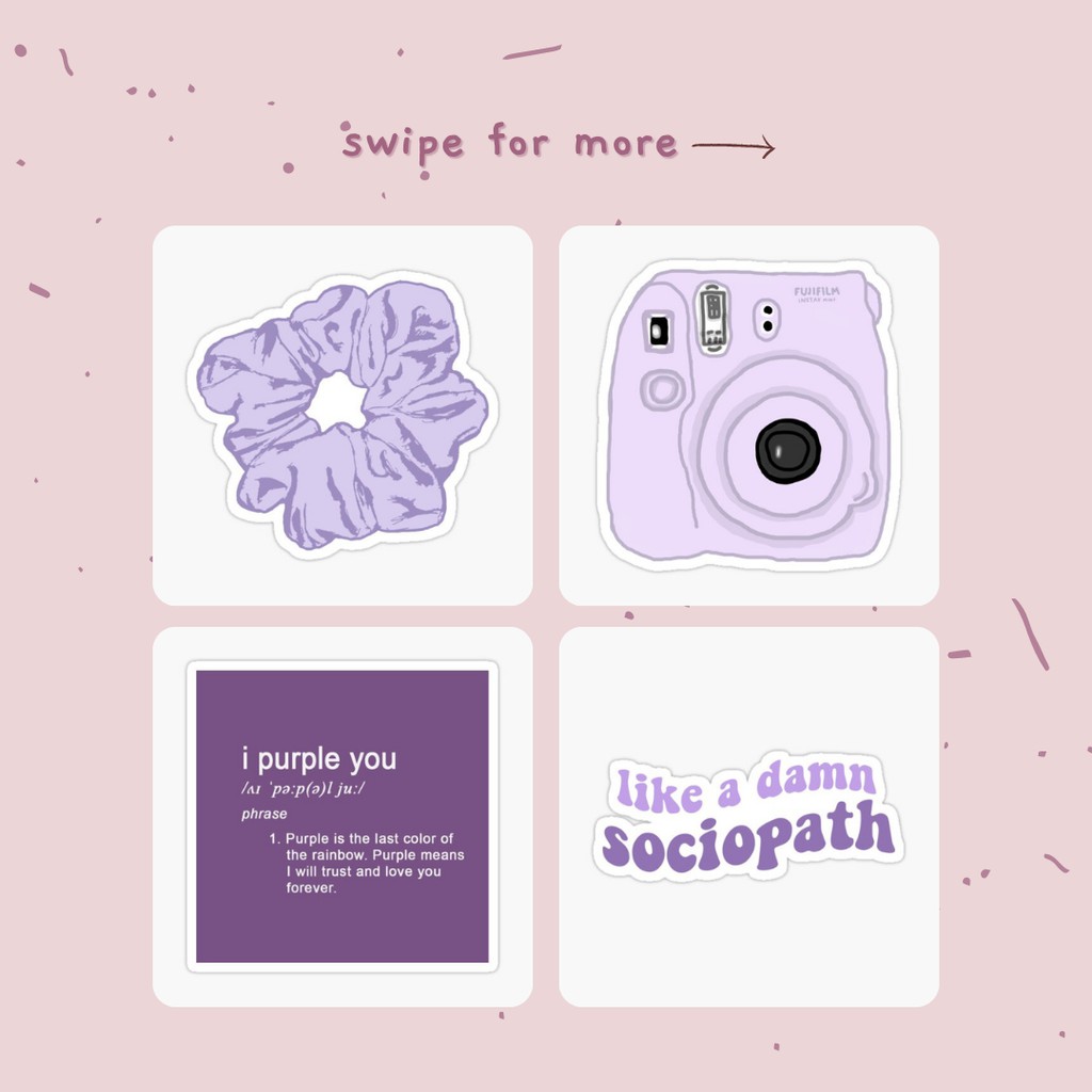 [Part 1] Purple Edition Cute Aesthetic Journal Stickers | Shopee Malaysia