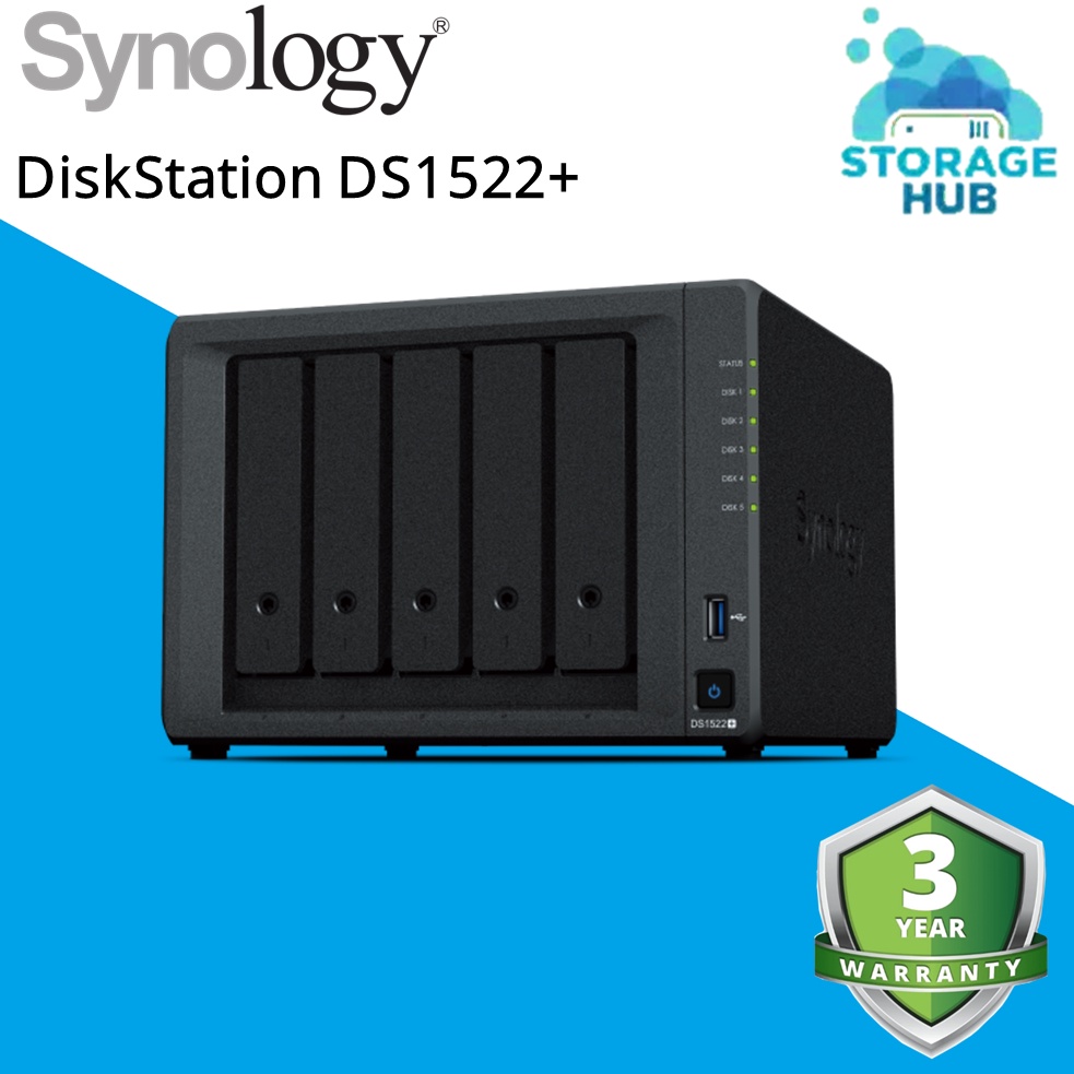 Synology Diskstation DS1522+ 5-Bay NAS Network Attached Storage Home ...