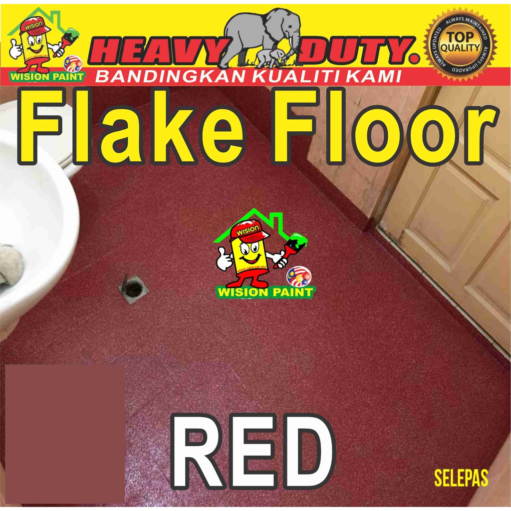 Full Set ( RED ) FLAKE Epoxy Floor Coating (Free Tools / 1KG FLAKE / 1L ...