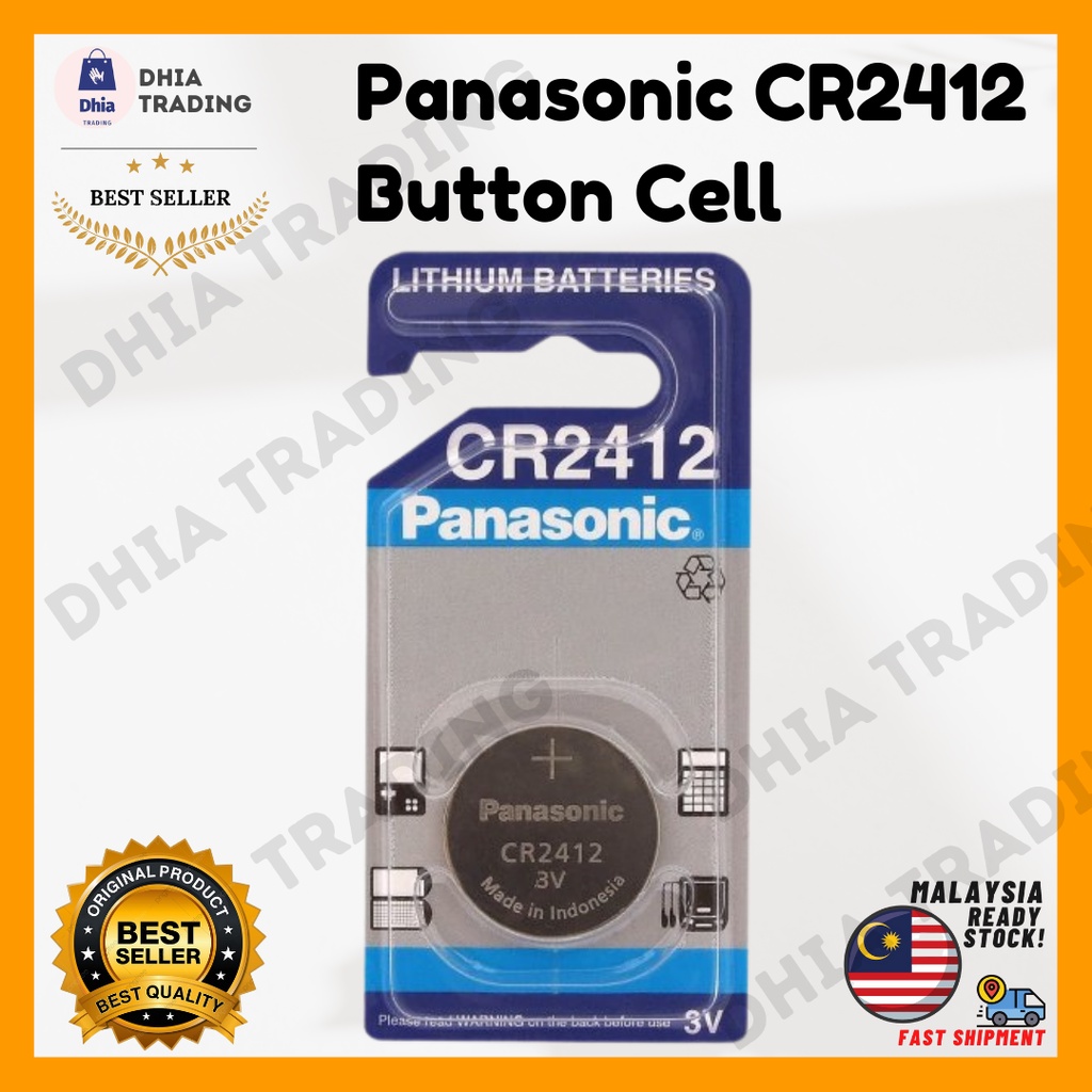 🔥 Panasonic CR2412 3V Button Battery Cell cr 2412 Cheapest 🔥 | Shopee ...