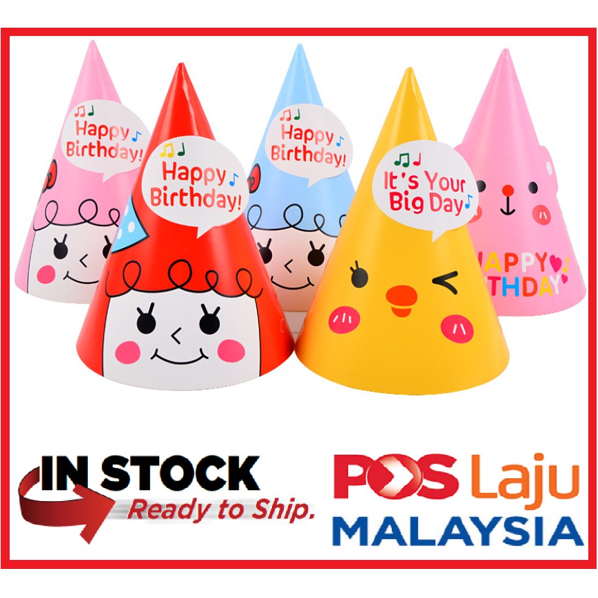 🔥Rdy Stock🔥 5 Pcs/Set Party Hat Happy Birthday Party Hat Festive Decor ...