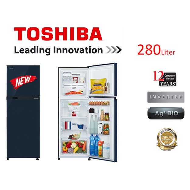 Toshiba 280L 2-DOORS Inverter Refrigerator GR-A28MS / GR-A28MU(DS ...