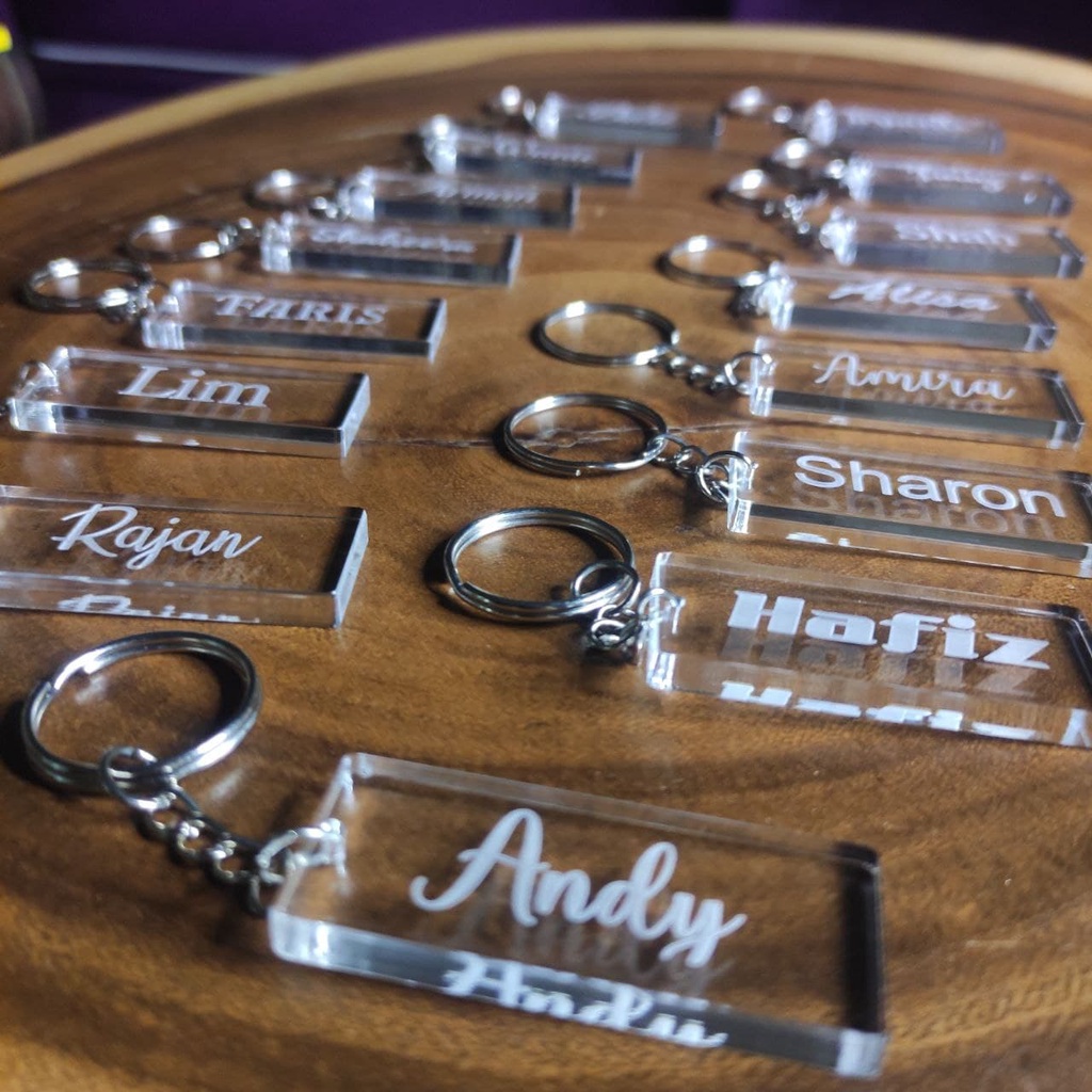 Custom Keychain Name Design Acrylic (NAMA CUSTOM LAWA) | Shopee Malaysia