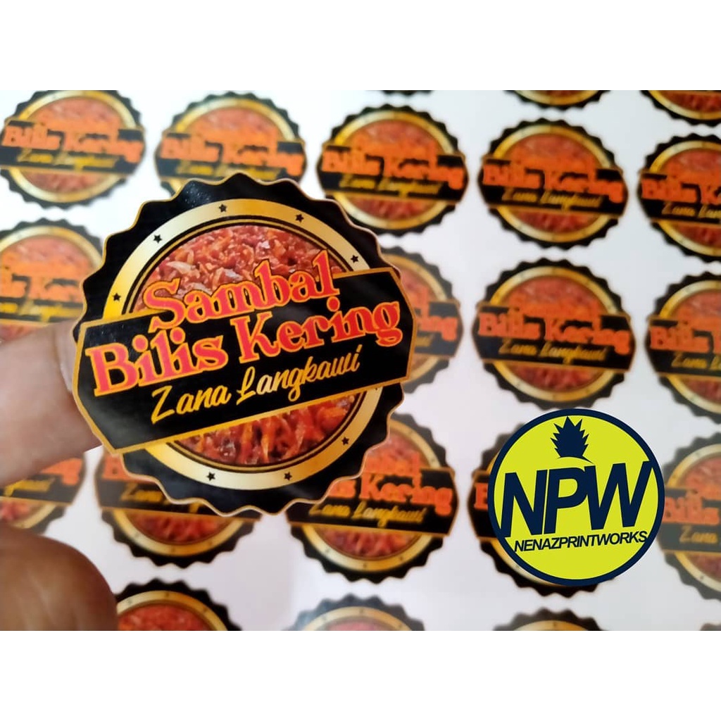 Sticker Label / Sticker Produk / NPW Print N Cut Service/ 5X5 cm ...
