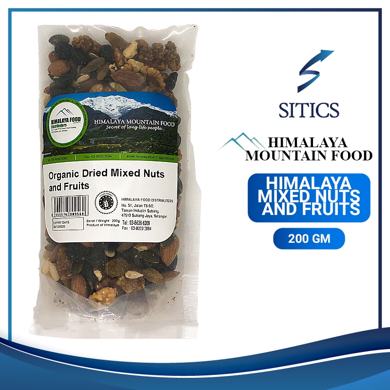 HIMALAYA FOOD Organic Dried Mixed Fruits and Nuts 200gm Nut Dried Fruit ...