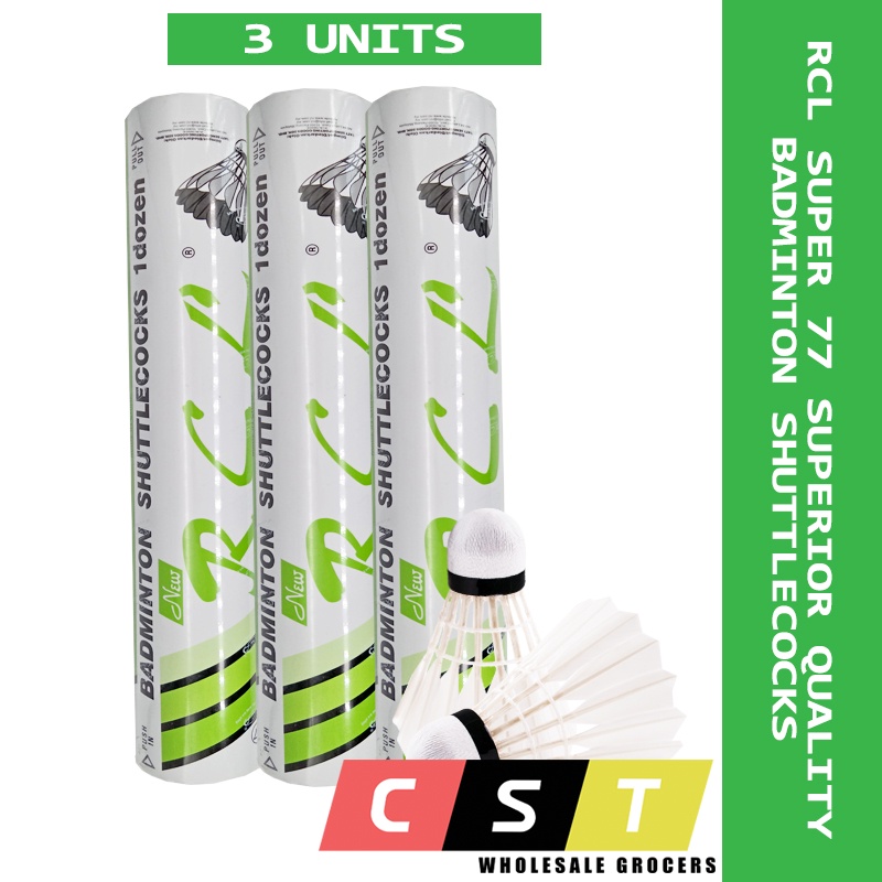RCL Super 77 Tournament Grade Shuttlecocks (12 PCS) X 3 Drums | Shopee ...