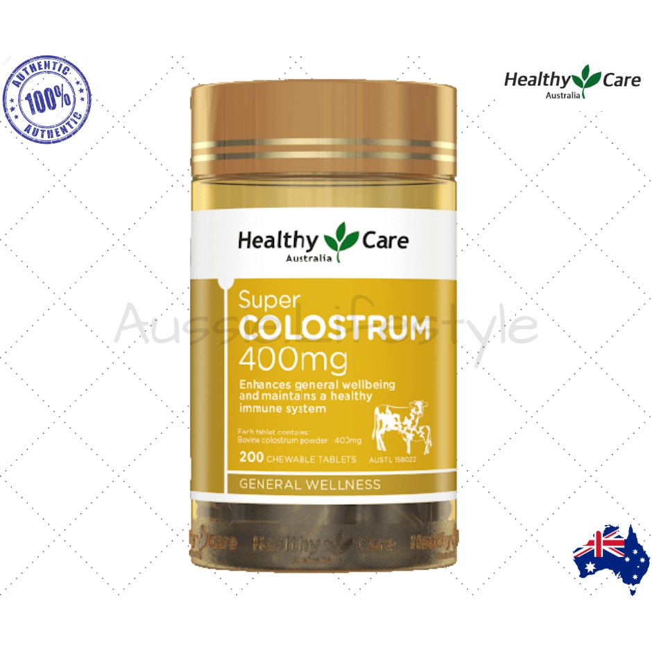 [100% AUTHENTIC] HEALTHY CARE Super Colostrum (200 chewable tablets ...
